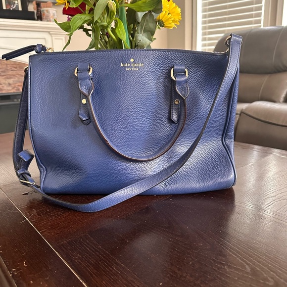 kate spade | Bags | Kate Spade Blue Shoulder Bag With Structured Design ...